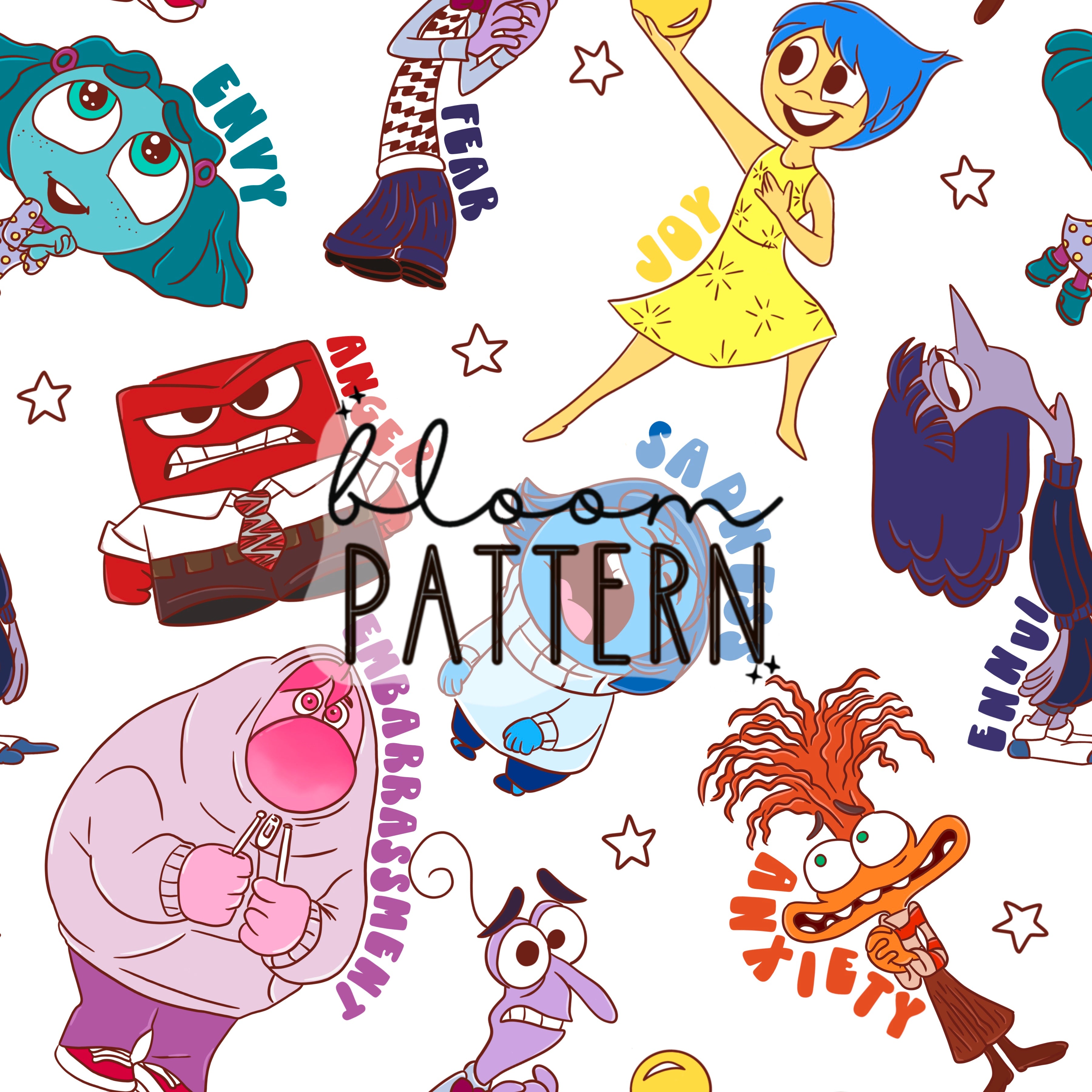 Inside Out 2 Emotions Seamless Pattern – Bloom Patterns